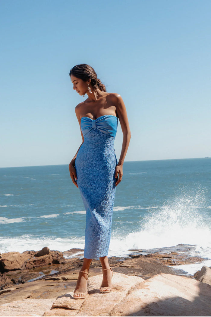 Jackie Midi Dress in Azure Blue | SAU LEE Official Website