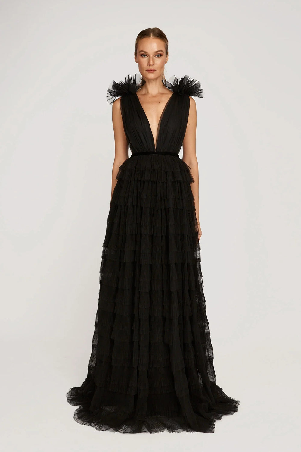Sabrina Tulle Gown in Black | SAU LEE Official Website